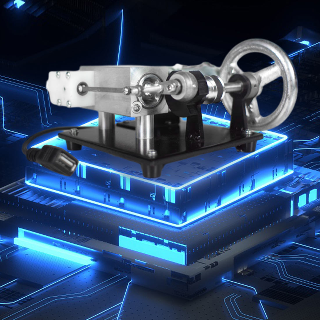 Mini Single Cylinder Horizontal Steam Engine Generator Model DIY Kit S ...