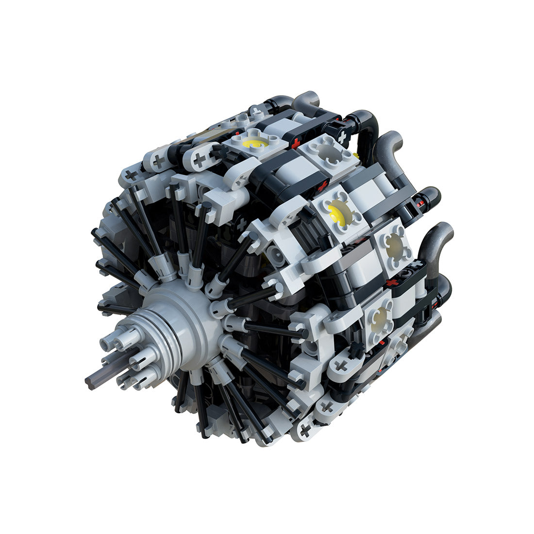 MOC-159400 18 Cylinder Radial Engine Building Blocks Set (577PCS ...