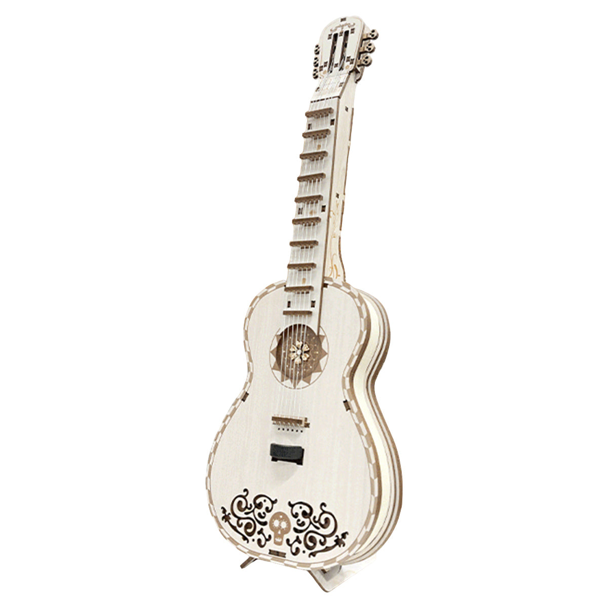 Dream Guitar DIY 3D Wooden Model Kit with LED Lights and Playable Stri ...
