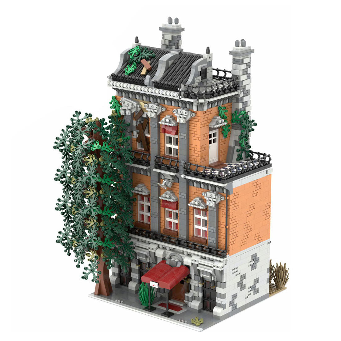 MOC-46504 Old Town Hostel Creative Street View Building Blocks Compati ...
