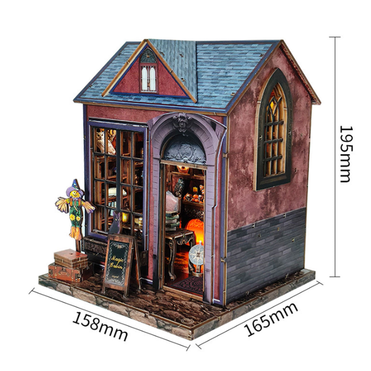 Dark Magic Wizard Cottage 3D Wooden DIY Miniature Witch House Kit, Des ...