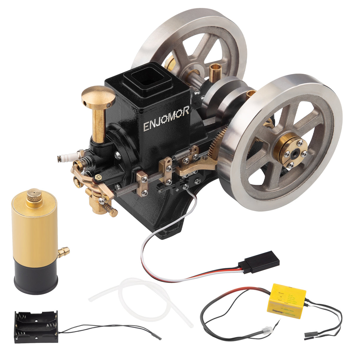 ENJOMOR 6cc Hit and Miss Engine Metal Mini Horizontal Evaporative Cool ...