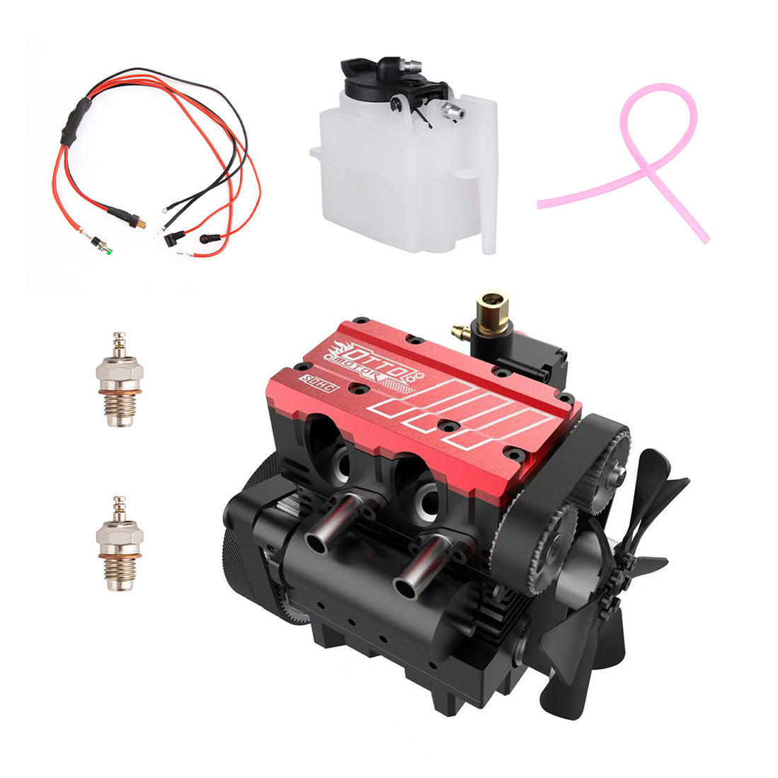SEMTO ENGINE ST-NF2 7.0cc Mini Inline Double-cylinder Four-stroke Air ...