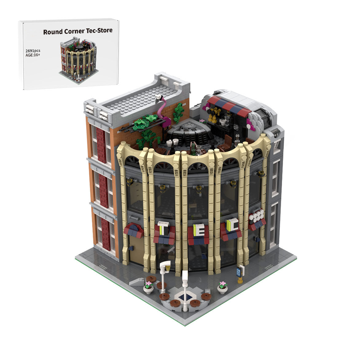 MOC-203717 Round Corner Tech Store Building Blocks Set -2691PCS ...