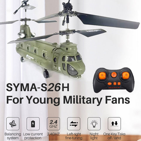 S026H Dual-Rotor Transport Aircraft 2.4G RC 3CH Dual-Rotor Military Ae ...