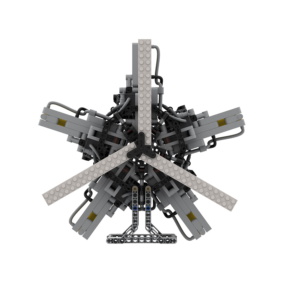 5 Cylinder Radial Engine Pneumatic Assembly Model Building Blocks Set ...