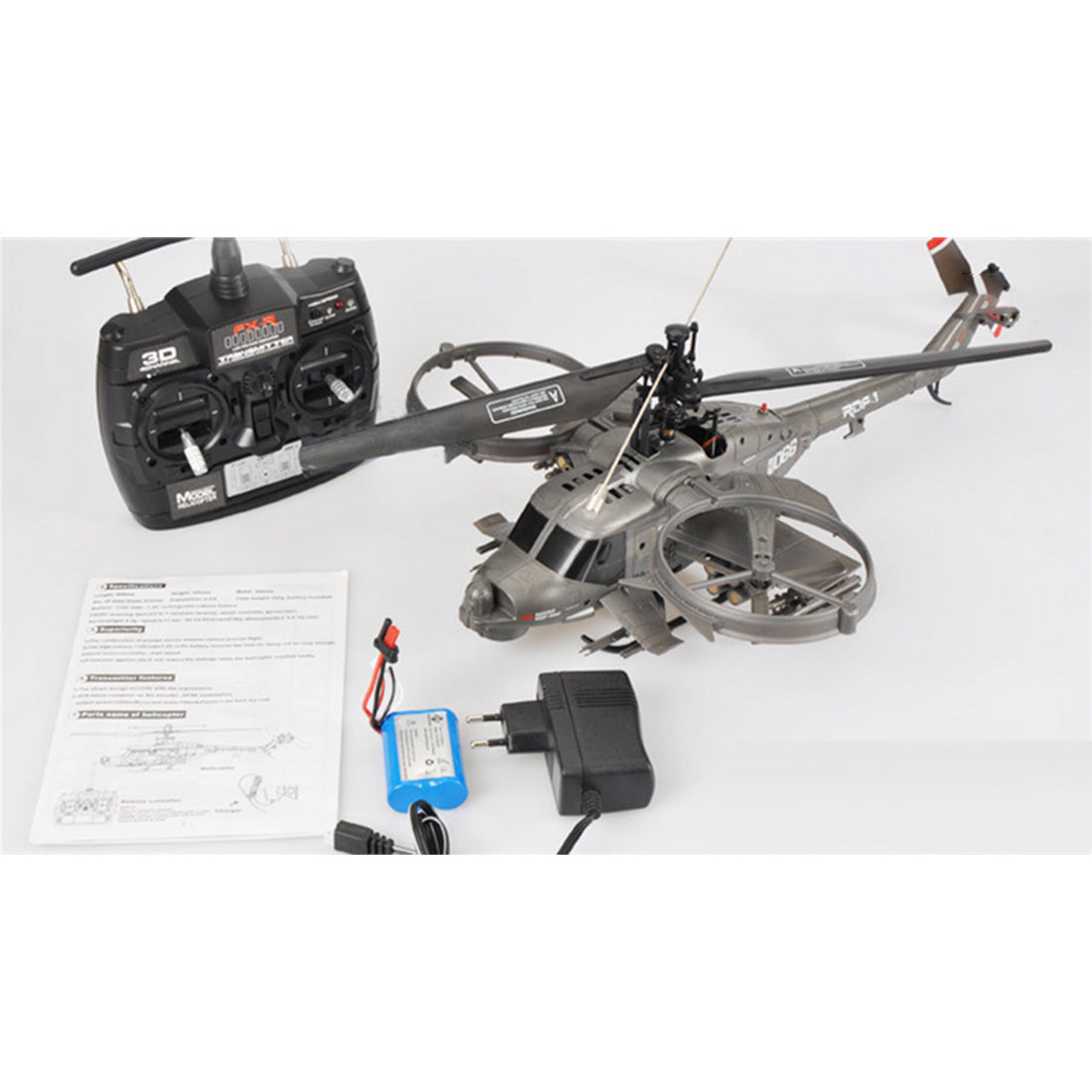 FX066 2.4G 4CH RC Apache Armed Helicopter Model Military Helicopter Mo ...