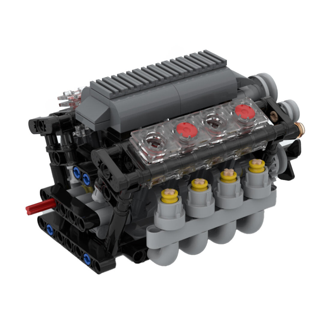 V8 Engine with Gearbox Tech Engine Model Particle Building Blocks MOC ...