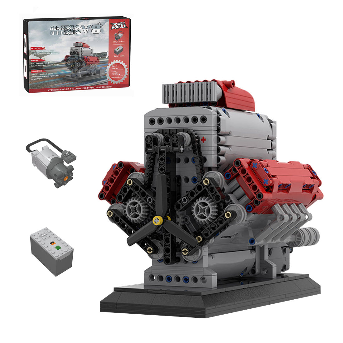 MOC Crossplane V8 Engine with Supercharger & Removable Cover Building ...