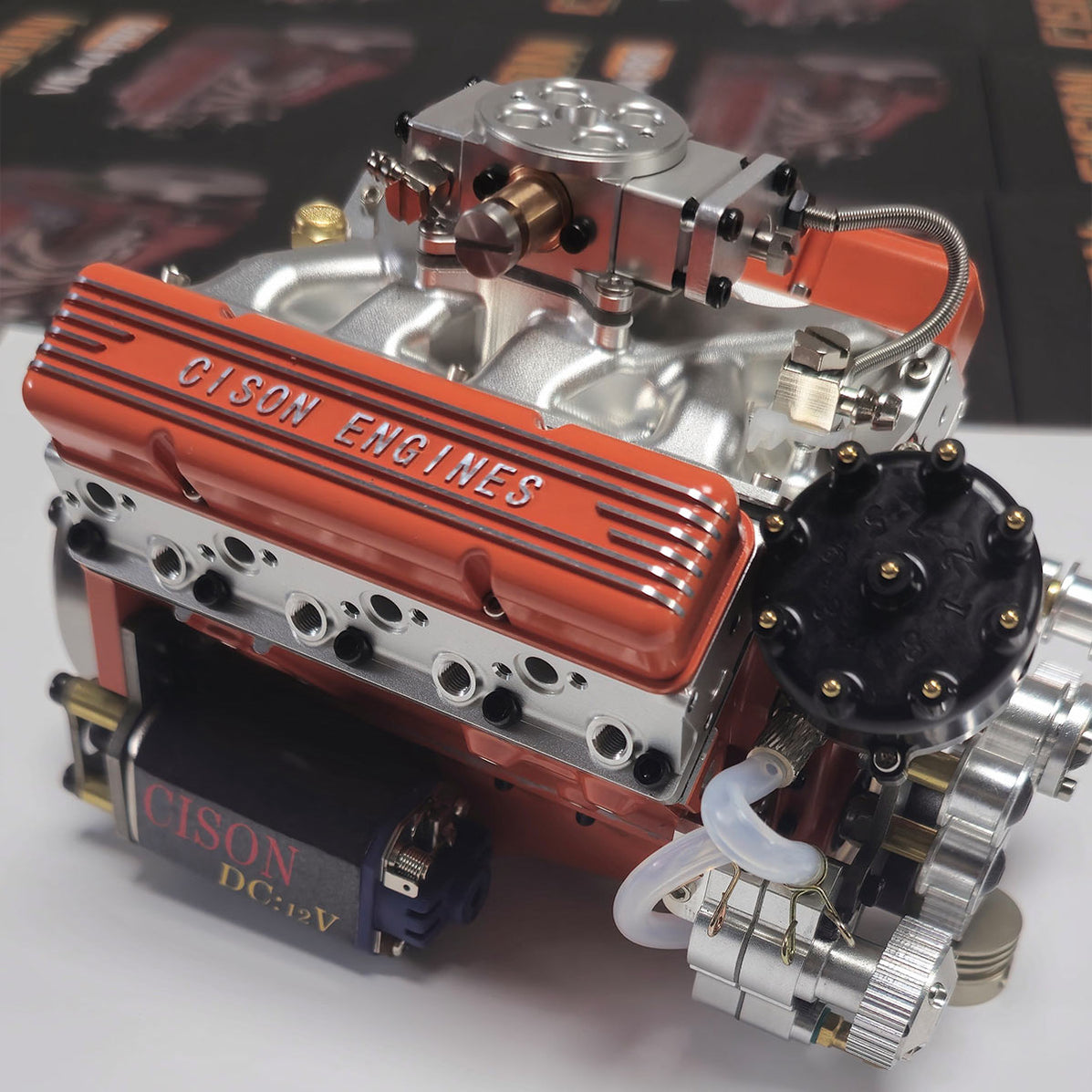 CISON V8 Pro Engine 1/6 Scale CISON Small-Block Model Water-Cooled 4-S ...