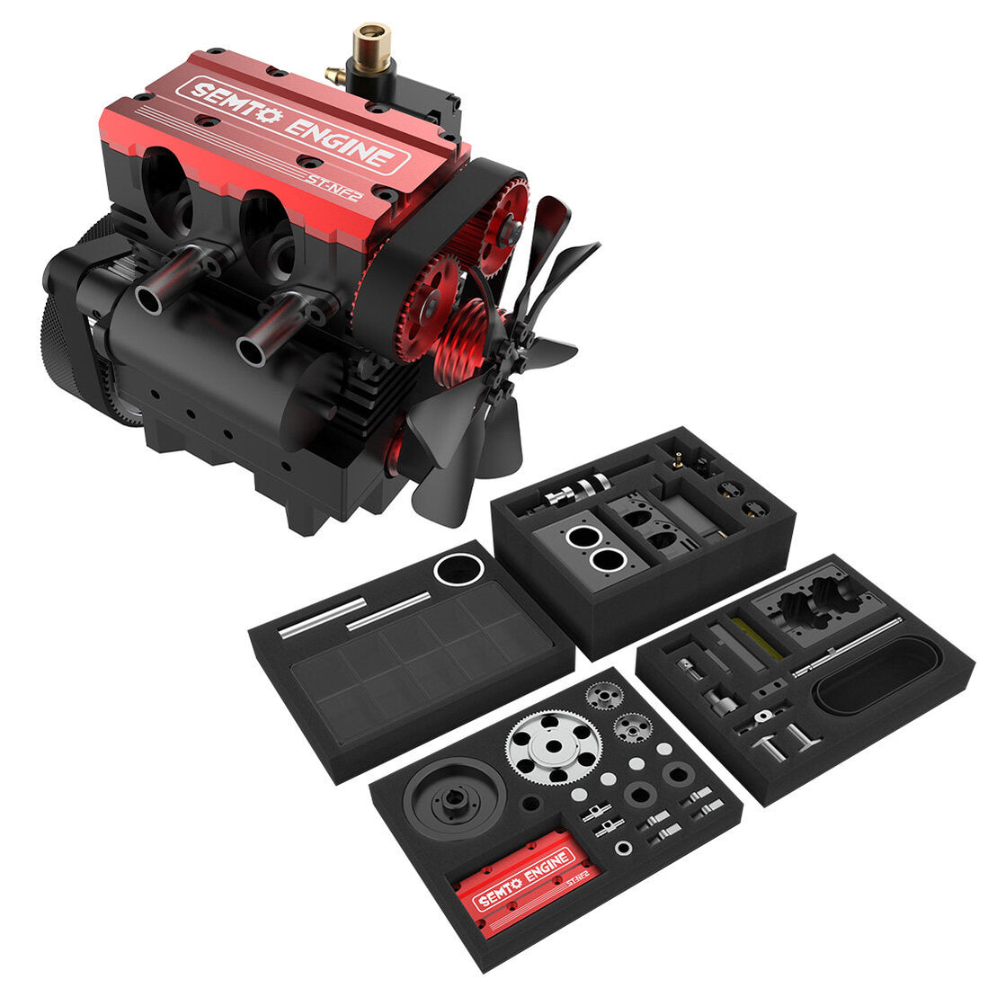 SEMTO ENGINE ST-NF2 7.0cc Mini Inline Double-cylinder Four-stroke Air ...