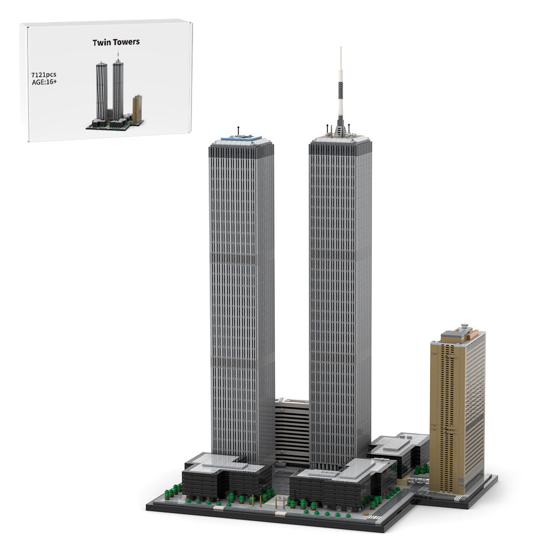 MOC-177998 1/800 Scale Landmark Architecture Twin Towers Street Scene ...