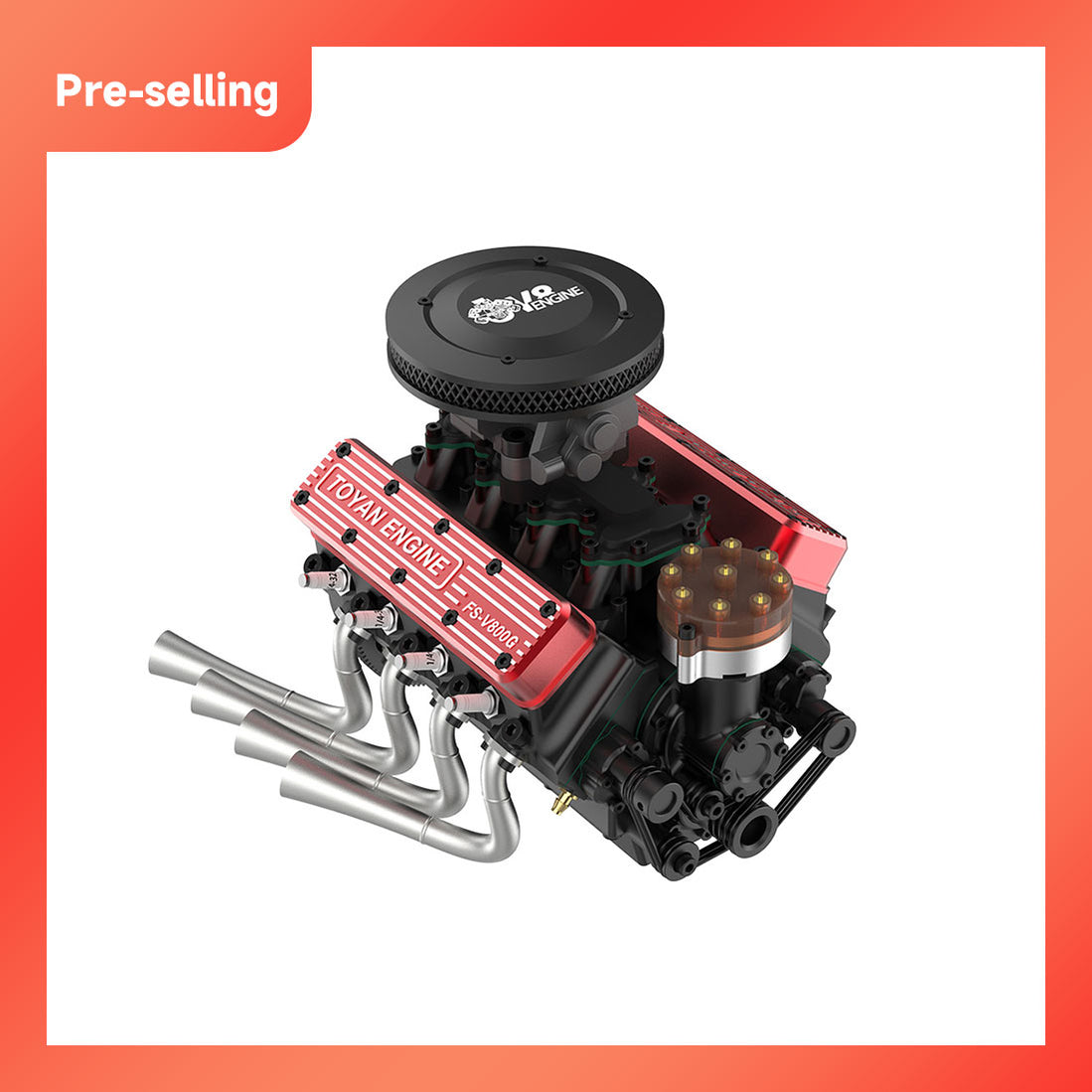 TOYAN V8 Engine FS-V800WGPC 1/10 Scale DIY Model Kit – 28cc Water-Cool ...