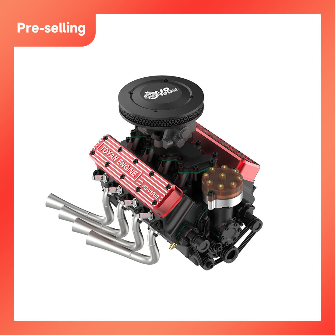 TOYAN V8 Engine FS-V800WGPC 1/10 Scale DIY Model Kit – 28cc Water-Cool ...