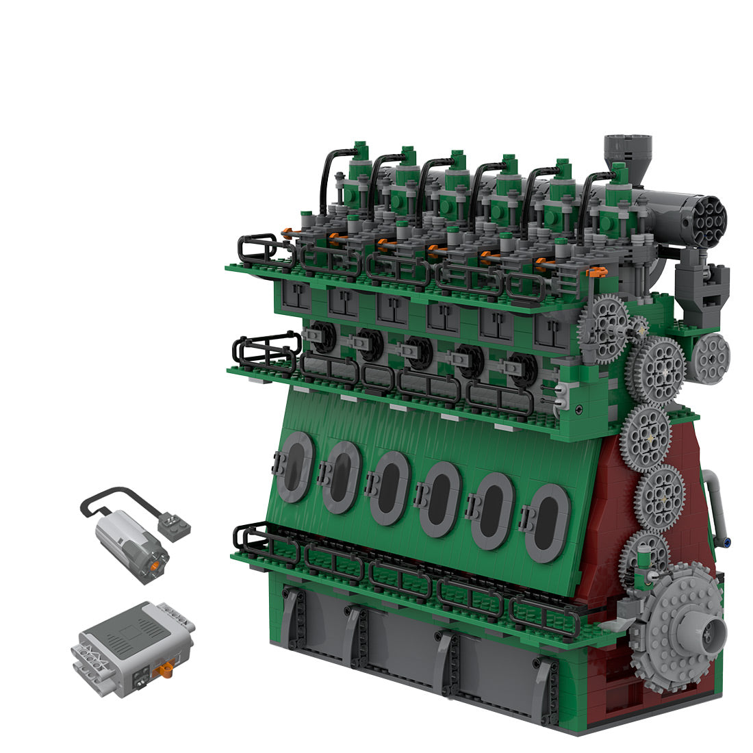 Two-Stroke Reciprocator Diesel Engine Marine MOC Engine Model DIY Asse ...