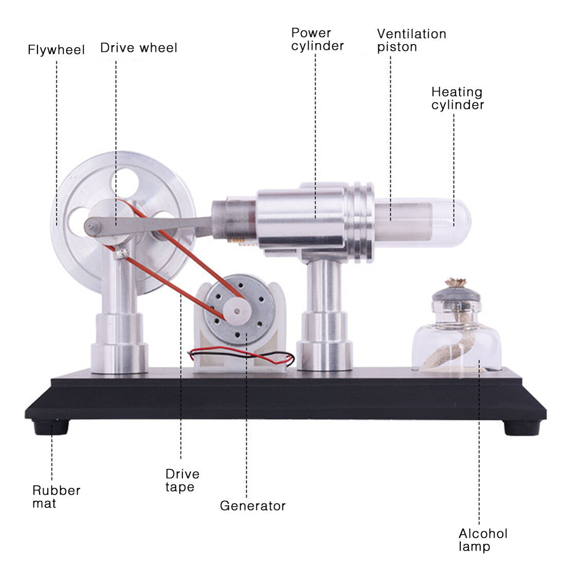 Double-Cylinder Stirling Engine Kit - Power Up Your Space with Stunnin ...