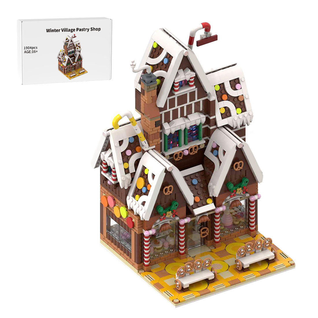 MOC-199764 Winter Village Pastry Shop Christmas Building Blocks Set (1 ...