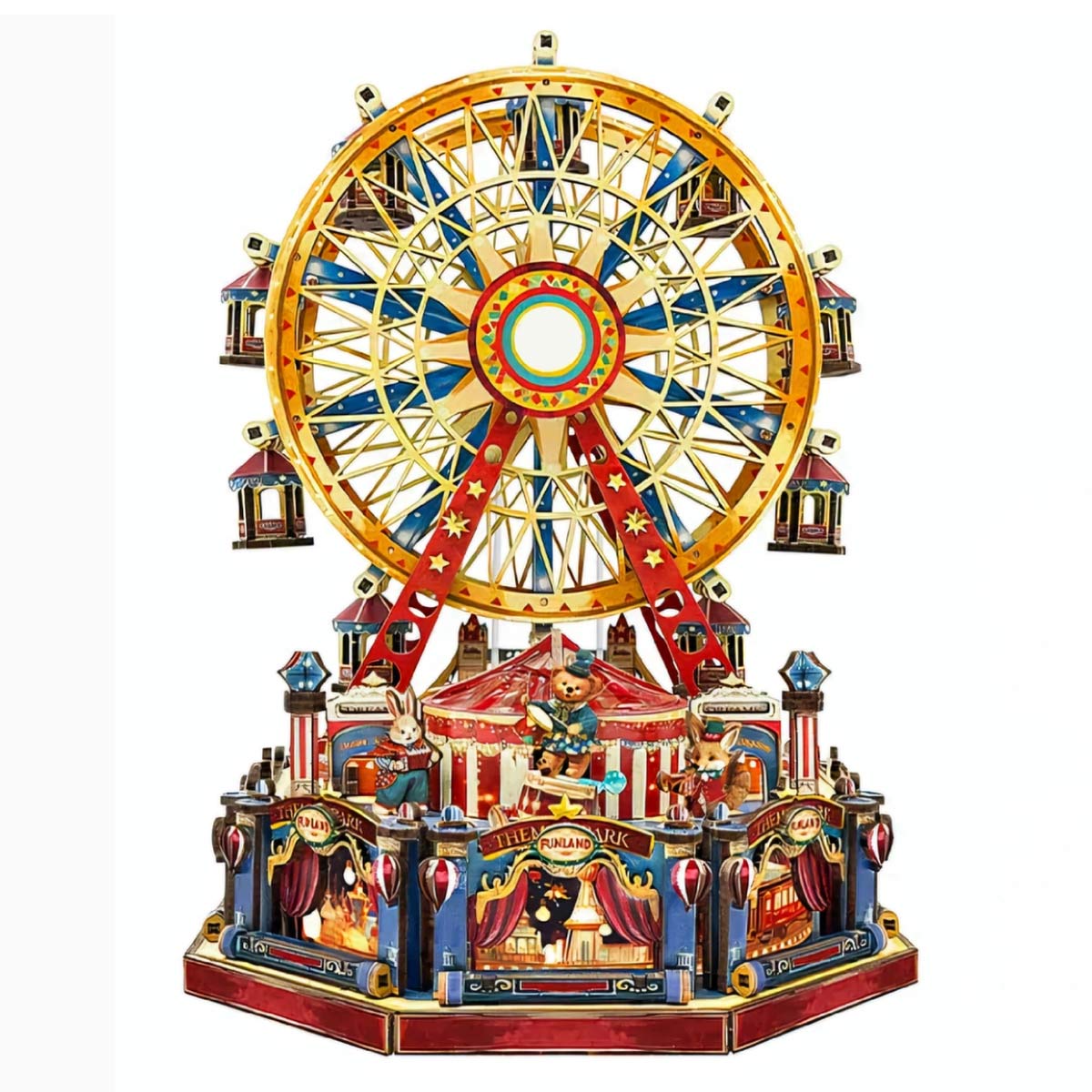 Century Ferris Wheel Music Box DIY 3D Wooden Model Kit, Creative Gift ...
