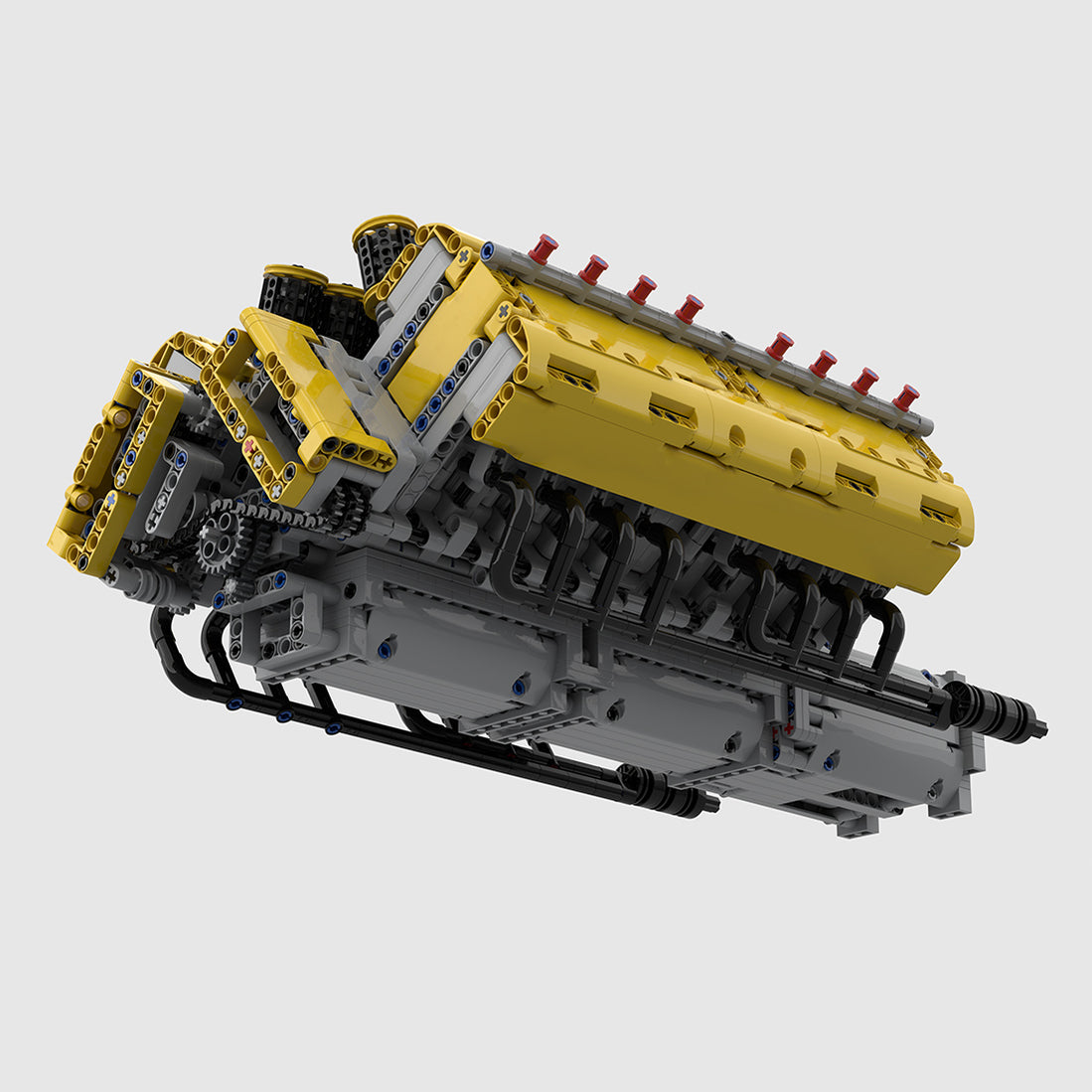 V16 Engine with Dual Pushrod Valves Building Block Engine Model MOC-16 ...