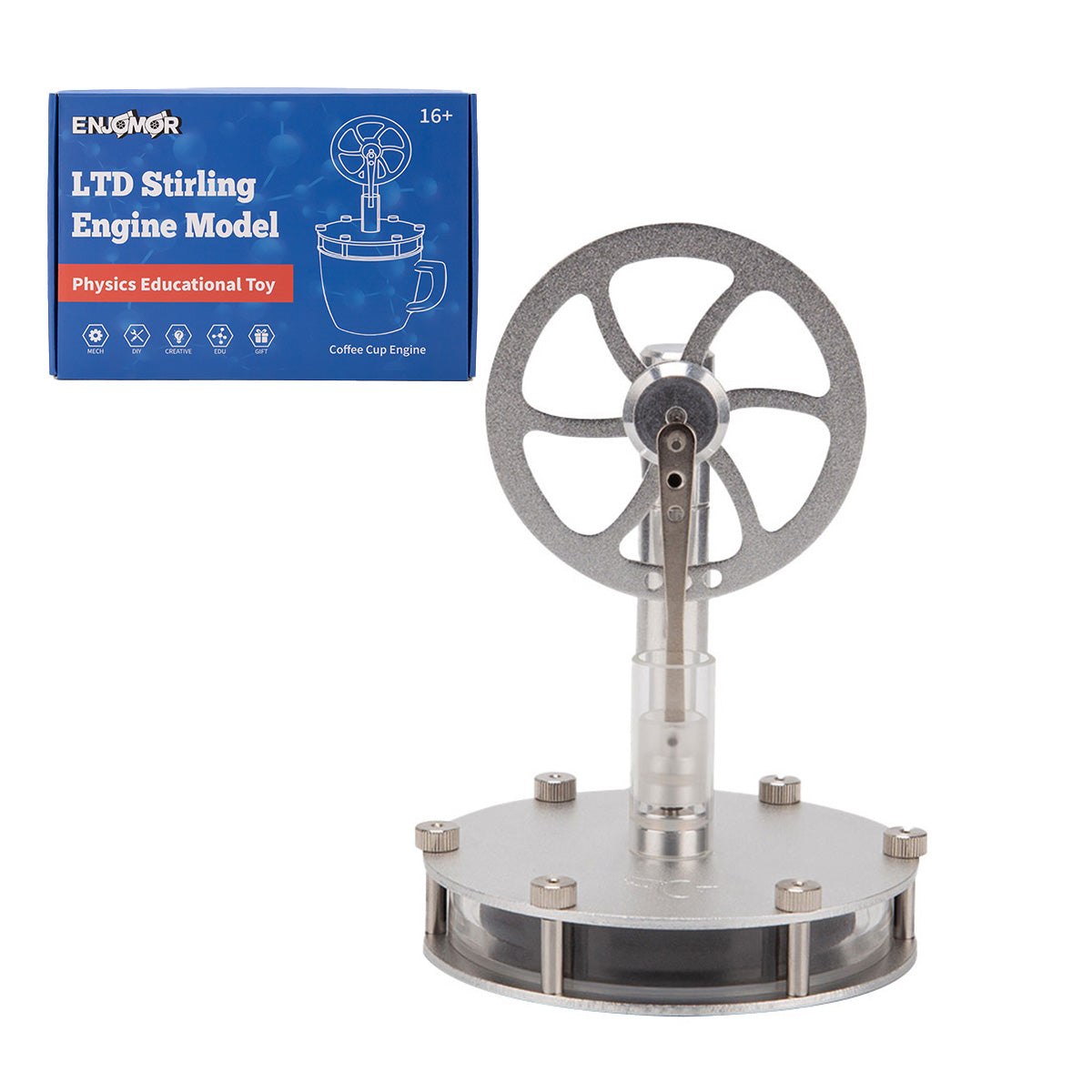 Low Temperature Stirling Engine Kit Magnetic Single-Linkage LTD Stirli ...