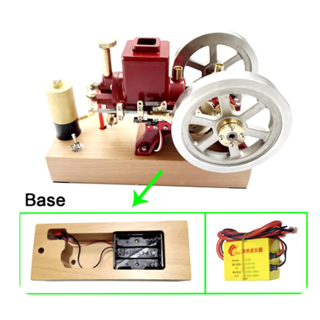 Hit and Miss Engine that Works - ENJOMOR 6cc Antique 4-Stroke Gas IC E ...
