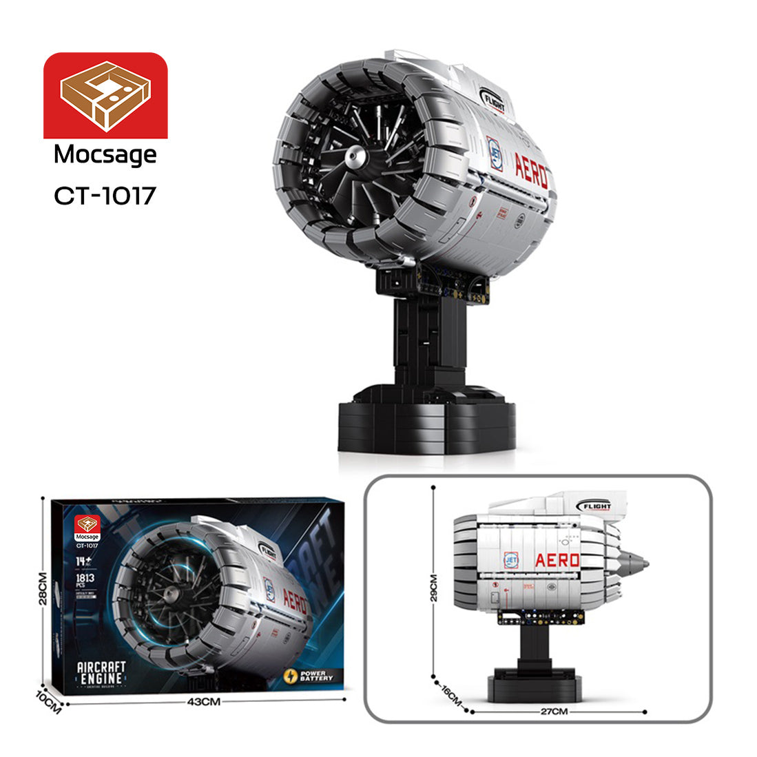 MOC Turbofan Aircraft Engine Model Kit - Realistic Turbofan Engine MOC ...